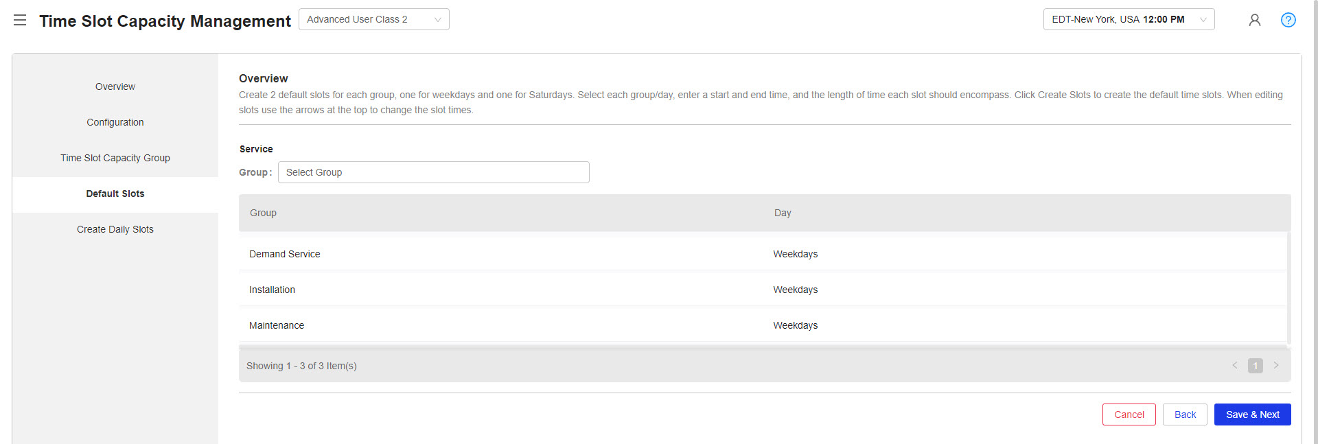 Platform - Time Slot Capacity Management – Successware Help