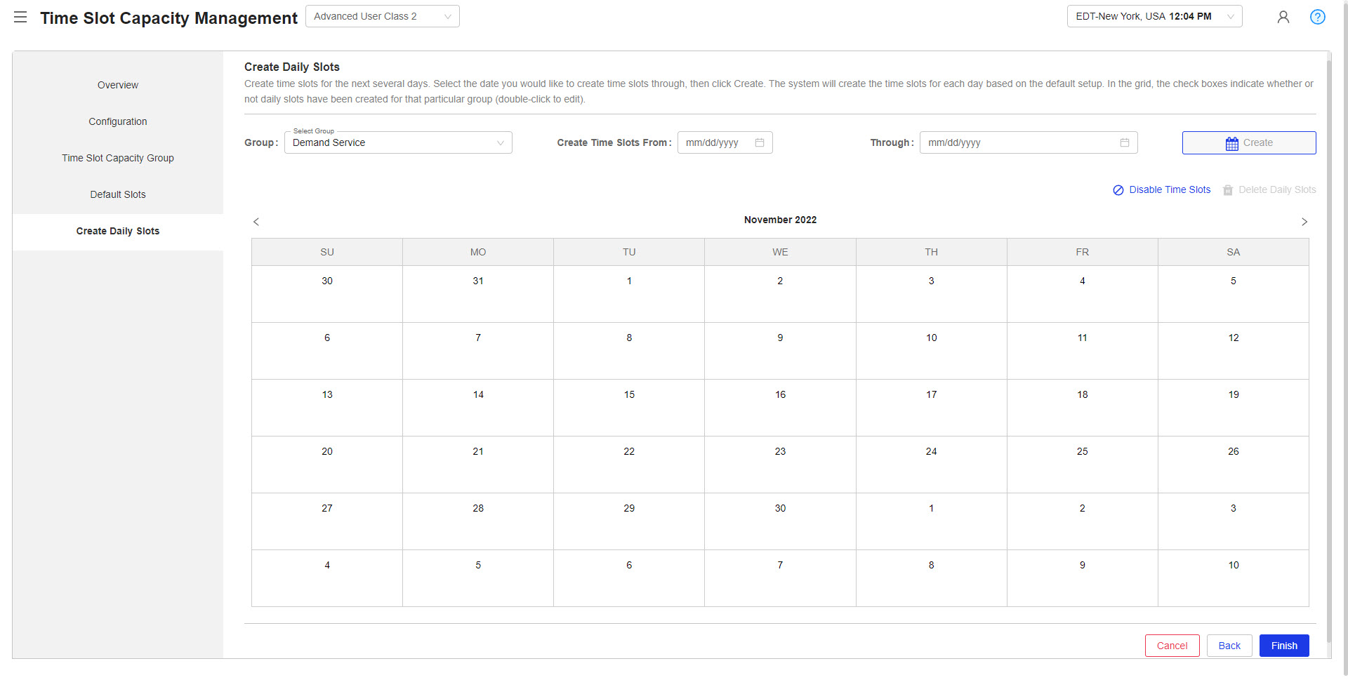 Platform - Time Slot Capacity Management – Successware Help